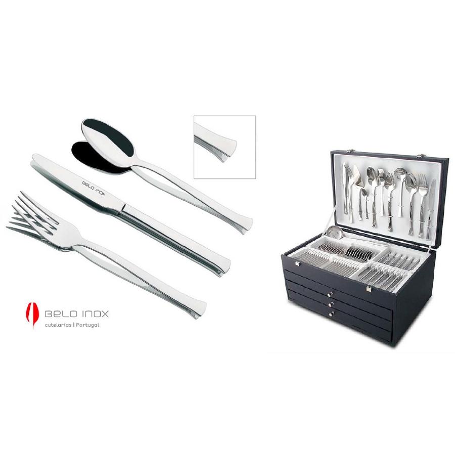 FAQUEIRO 180 PCS BELO 13 COM ESTOJO BELO INOX | Faqueiros | Brincoloiça